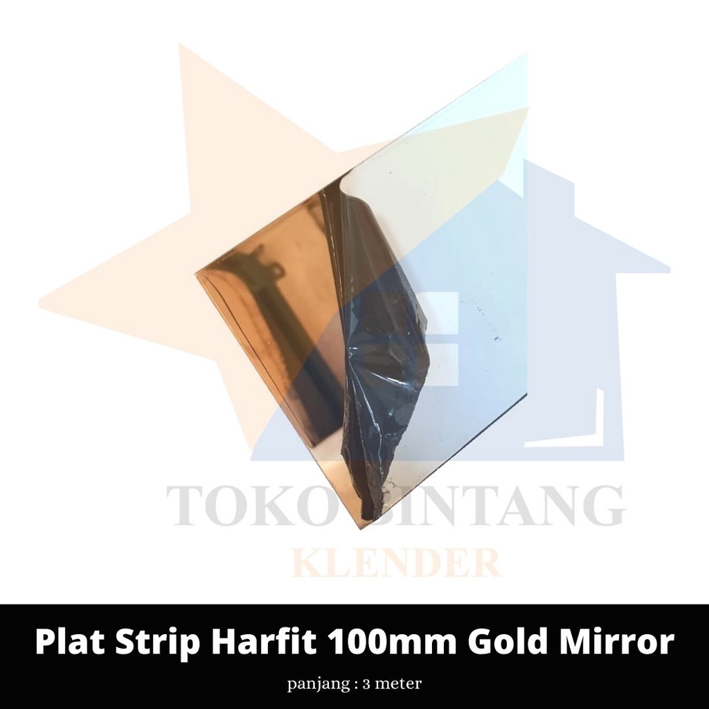 Jual Plat Strip Harfit 100mm Gold Mirror | Shopee Indonesia