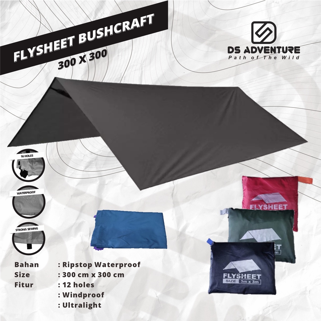 Jual Flysheet tenda 3x3 bushcraft - bivak traptrent - flysheet 3x3 waterproof | Shopee Indonesia