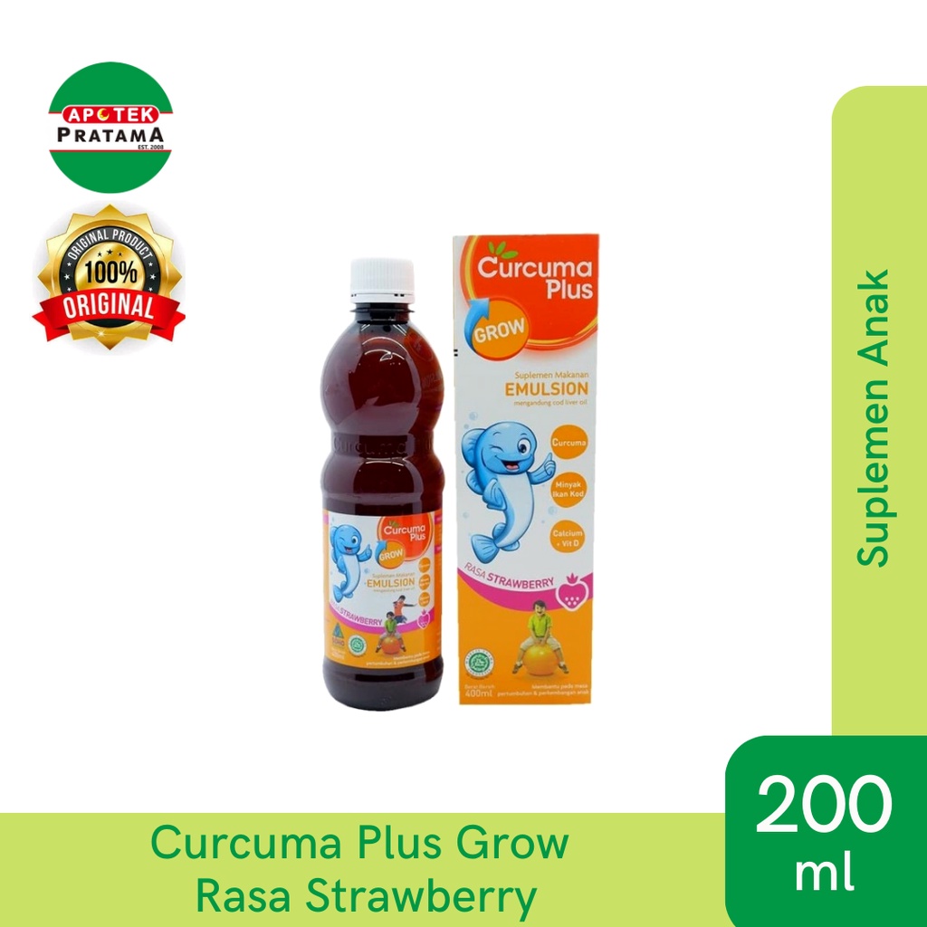 Jual CURCUMA GROW EMULSION STRAWBERRY 200ML SYR | Shopee Indonesia