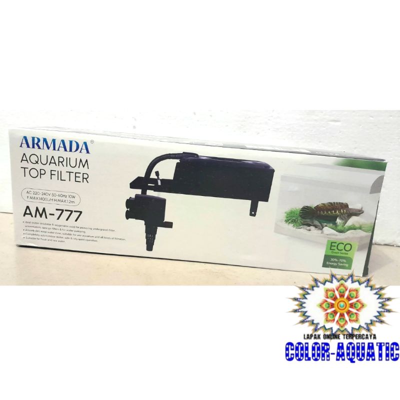 Jual Filter box lengkap ARMADA AM 777 mesin 1200 top filter aquarium ...