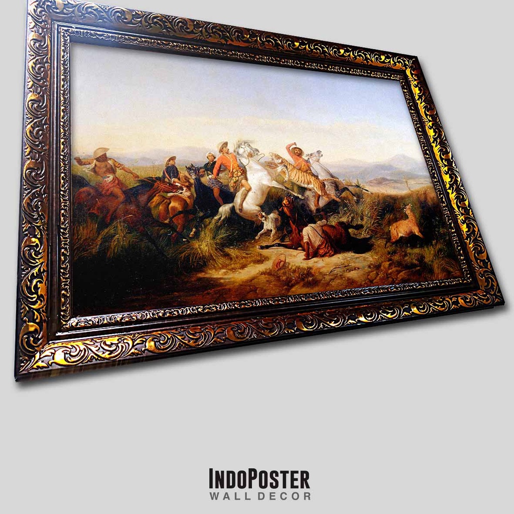 Jual Poster Lukisan Terkenal Klasik Repro Berburu Rusa Deer Hunt ...