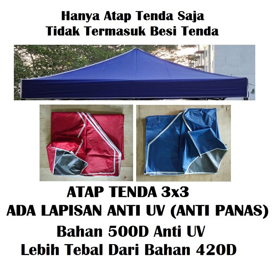 Jual Terpal Atap Tenda Ukuran 3x3 Anti Panas (Bahan Polyester 500D ...