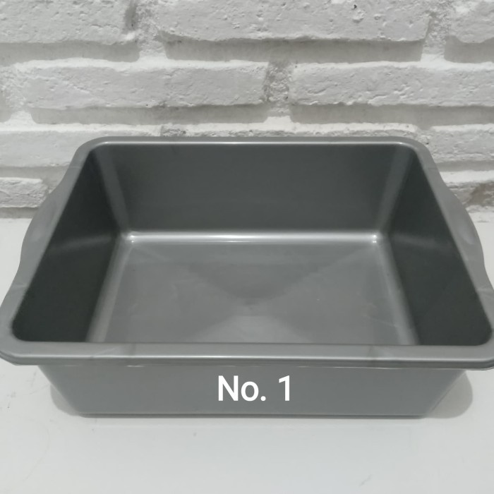 Jual Baskom Kotak Segi / Litter Box / Kotak Pasir Plastik Abu-Abu No 1 ...