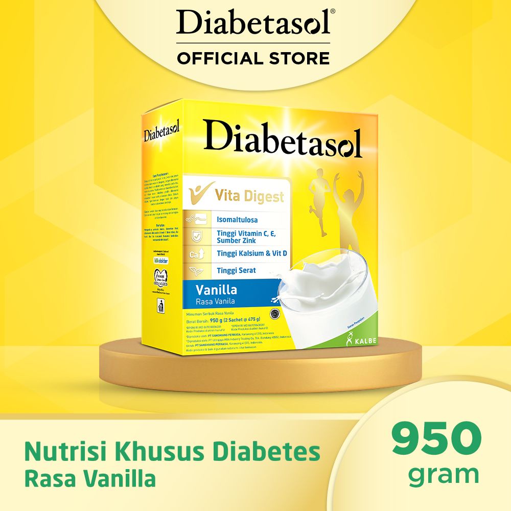 Jual DIABETASOL SUSU UNTUK PENDERITA DIABETES RASA VANILLA/COKLAT PLUS ...