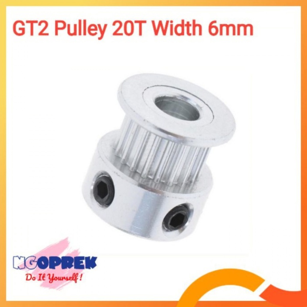 Jual GT2 Timing Pulley 20T B5/6/6.35/8mm | Shopee Indonesia