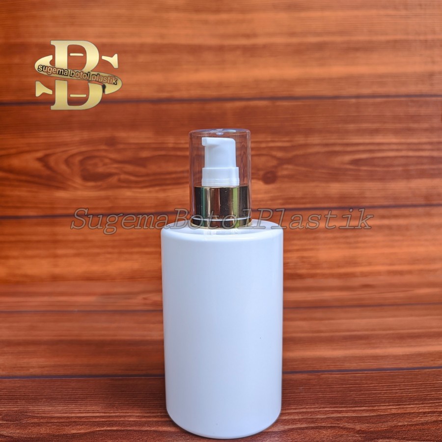 Jual botol pump treatment gold 250ml rf dioli tutup gold botol putih | Shopee Indonesia