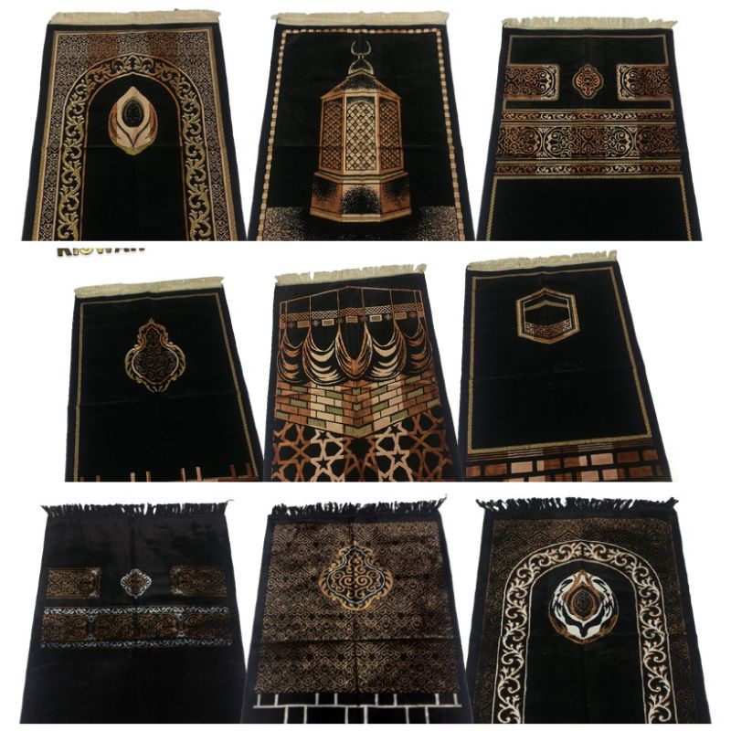 Jual SAJADAH SEJADAH HITAM KISWAH ka'bah PREMIUM TEBAL UKURAN besar 70 ...