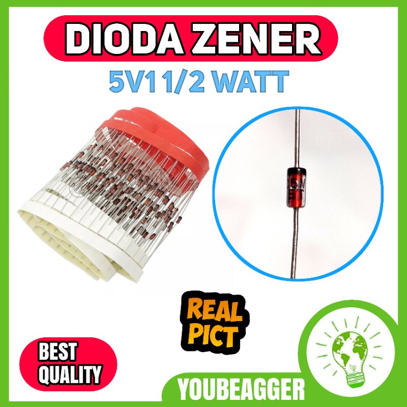 Jual Dioda Zener 5v1 1/2 watt | Shopee Indonesia