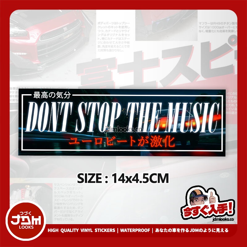 Jual Sticker JDM Slap Dont Stop The Music OST Initial D Japan Vinyl ...