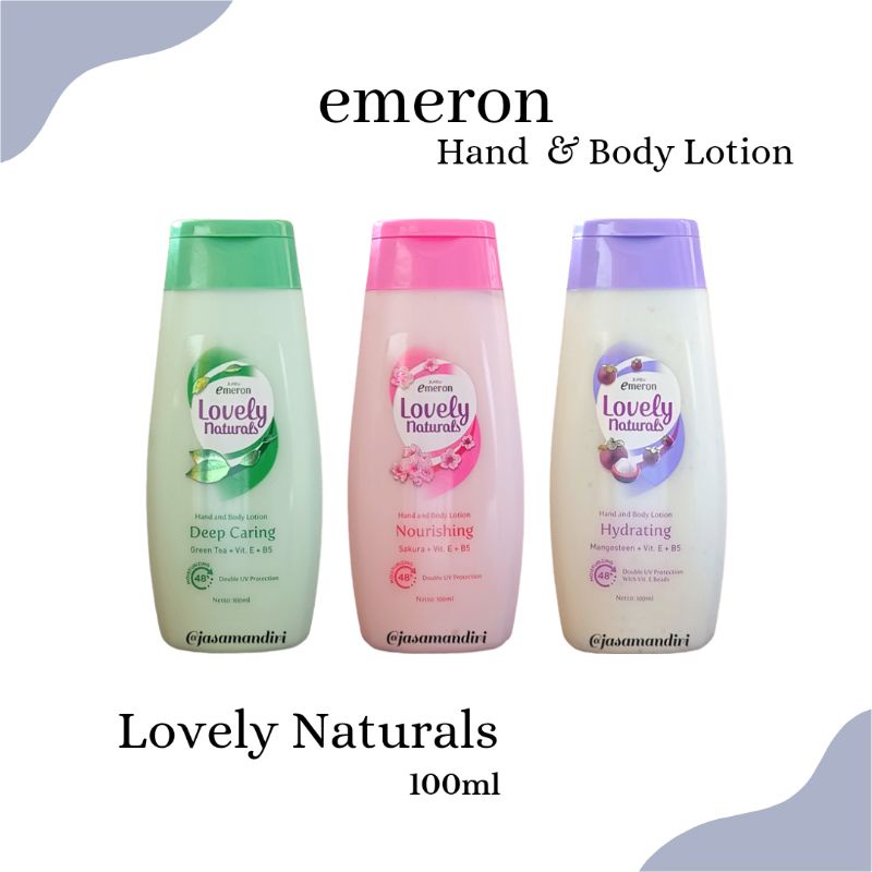 Jual Emeron Lovely Natural Hand and Body Lotion Botol 100ml | Shopee ...