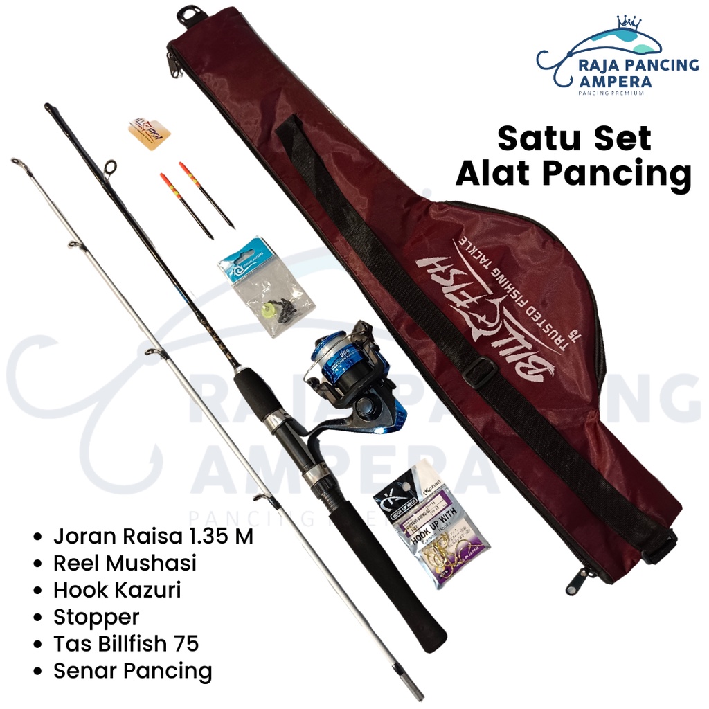 Jual Full Set Alat Pancing (Reel, Senar, Joran, Tas, Stopper, Pelampung ...