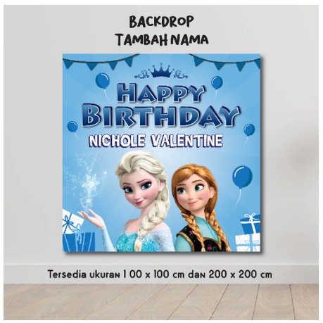 Jual BACKDROP FROZEN ELSA ANNA BACKGROUND BANNER SPANDUK HAPPY BIRTHDAY ...