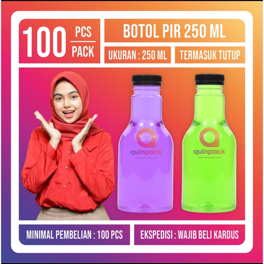 Jual Botol Plastik 250 ml-Botol Pir 250 ml-Botol 250 ml Jus Susu PEAR ...