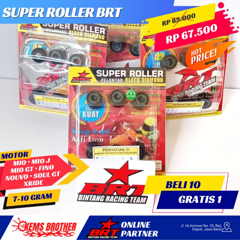 Jual Super Roller Black Diamond Original BRT MIO SPORTY SMILE NUVO MIO J MIO SOUL | Shopee Indonesia