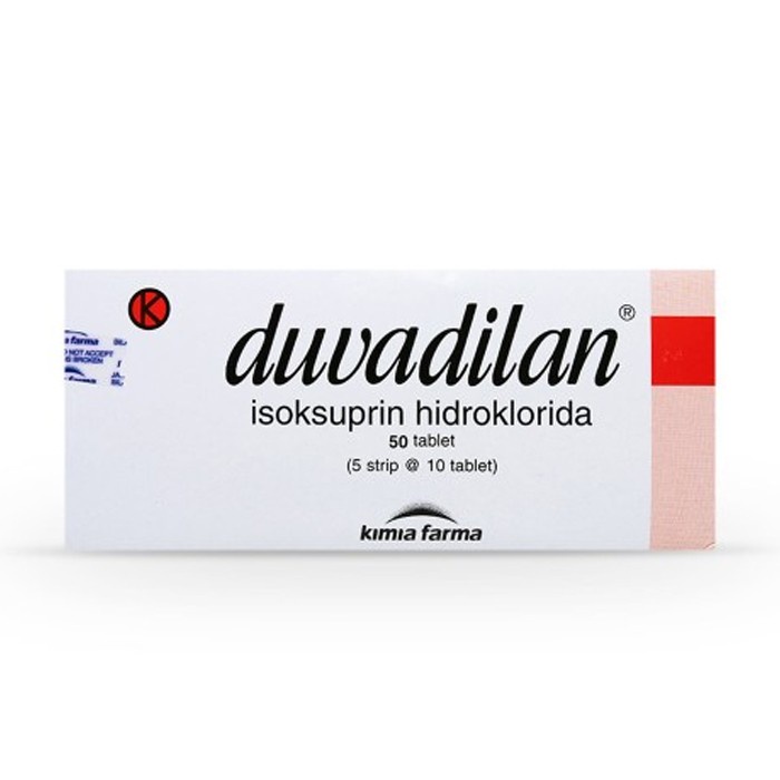 Jual DUVADILAN 20MG 1 STRIP ISI 10 TABLET / ISOXSUPRINE HCl 20 mg ...