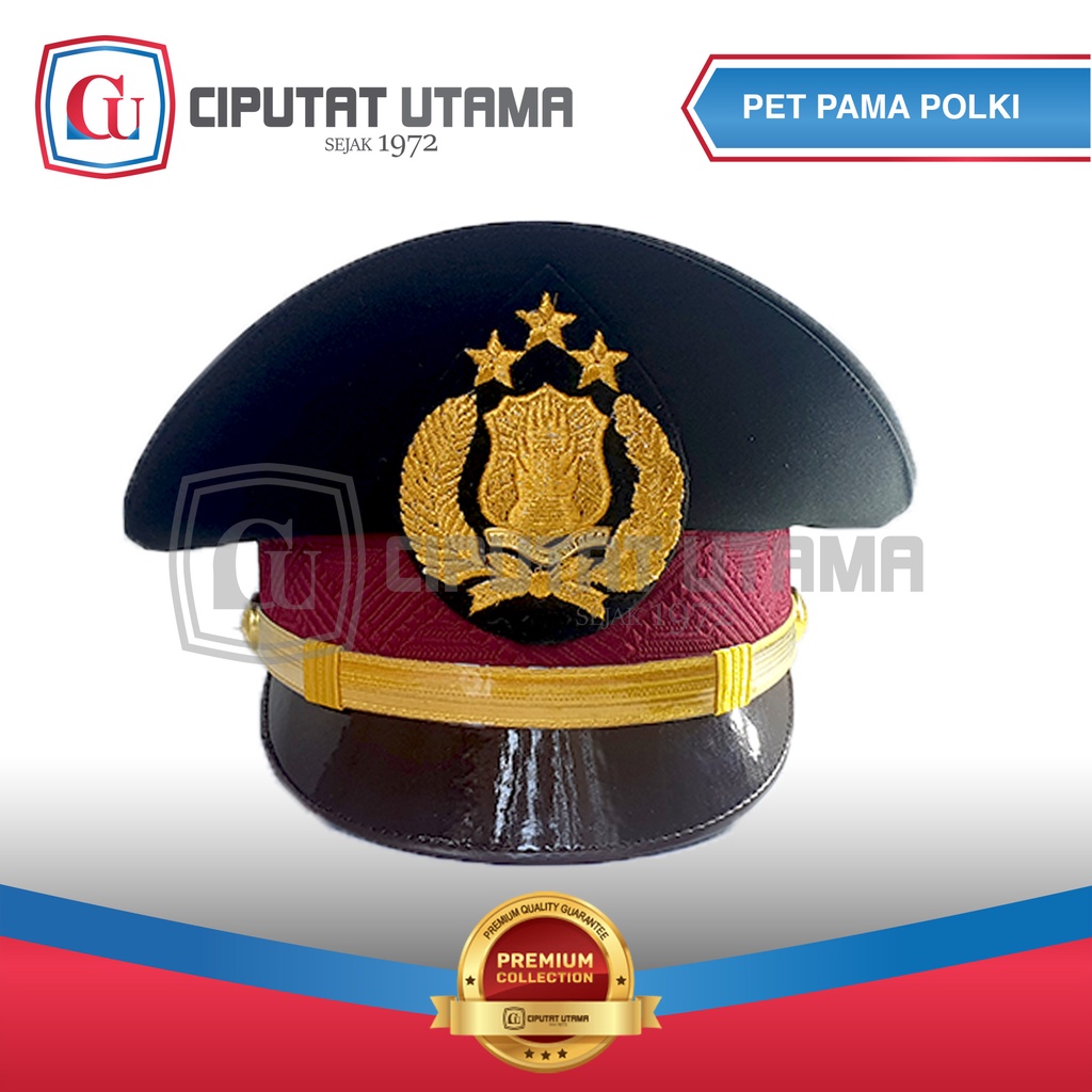 Jual TOPI PET PDH PDU PAMA COKLAT POLKI POLRI | Shopee Indonesia