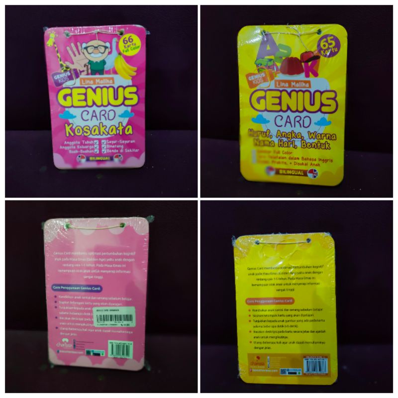 Jual Genius Card Kosakata - Genius Card Huruf, Angka, Warna Nama Hari ...