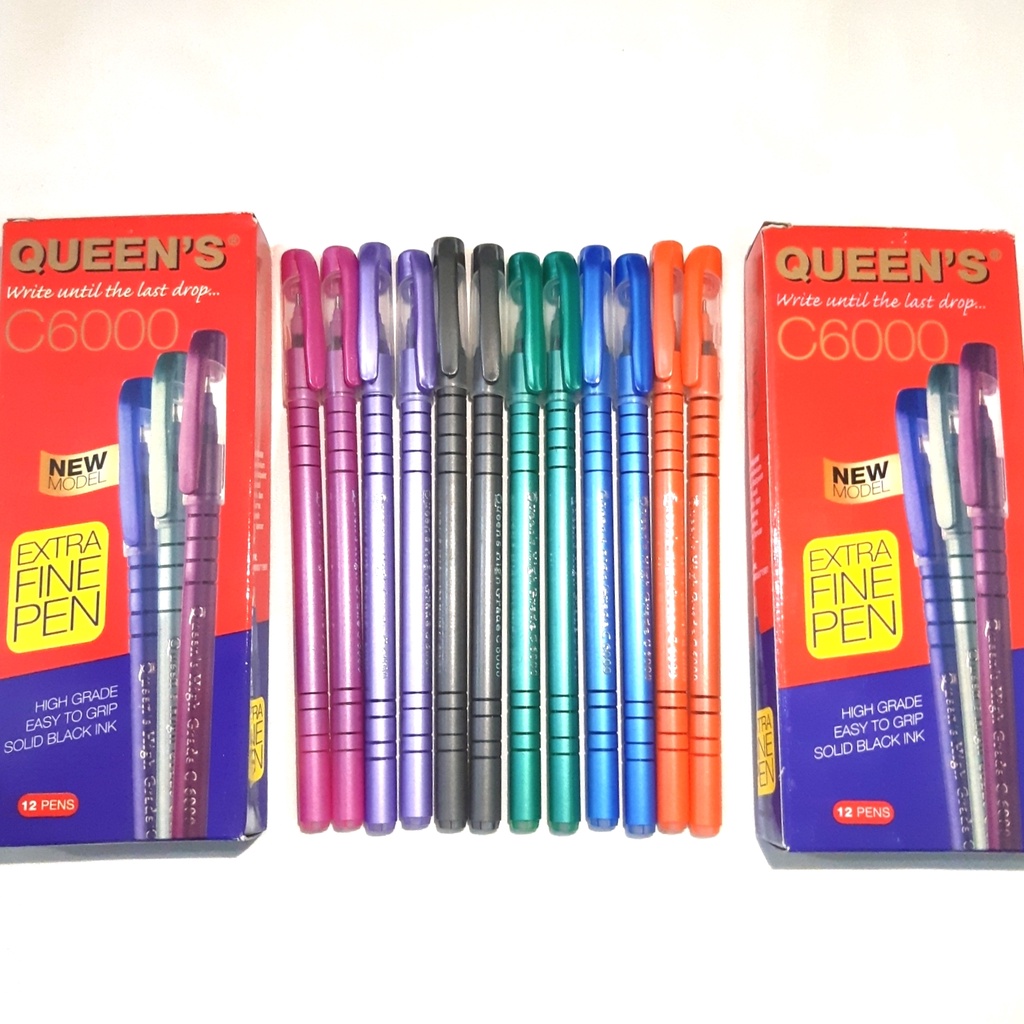 Jual (ISI 12)Pulpen/Bolpen/Ballpoint/Ballpen Faster QUEEN'S C6000 ...
