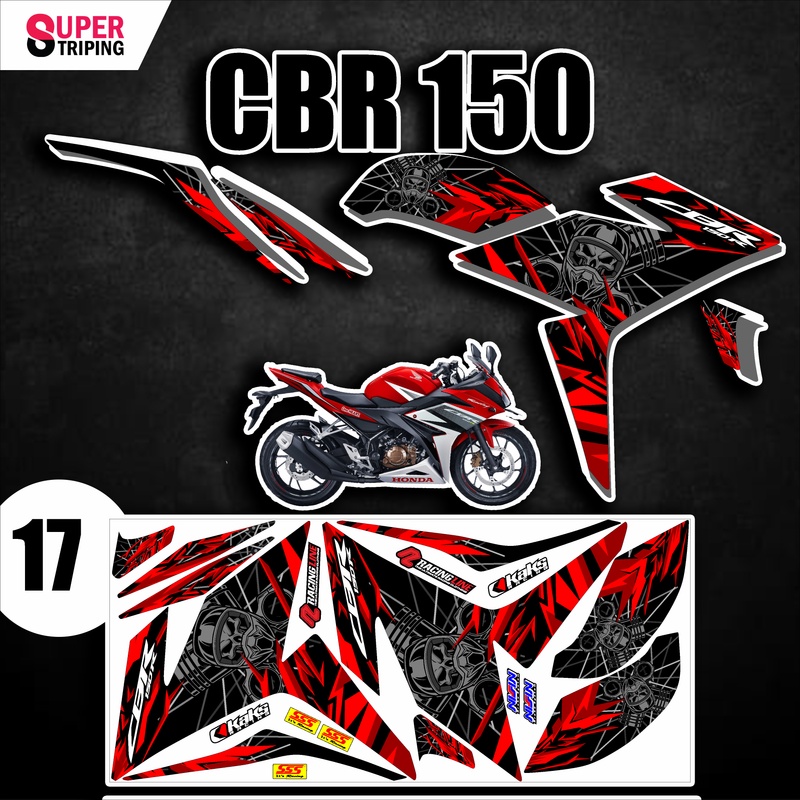 Jual STICKER CBR 150 FACELIFT Varian 17 - Tahun 2016 2017 2018 Desain ...
