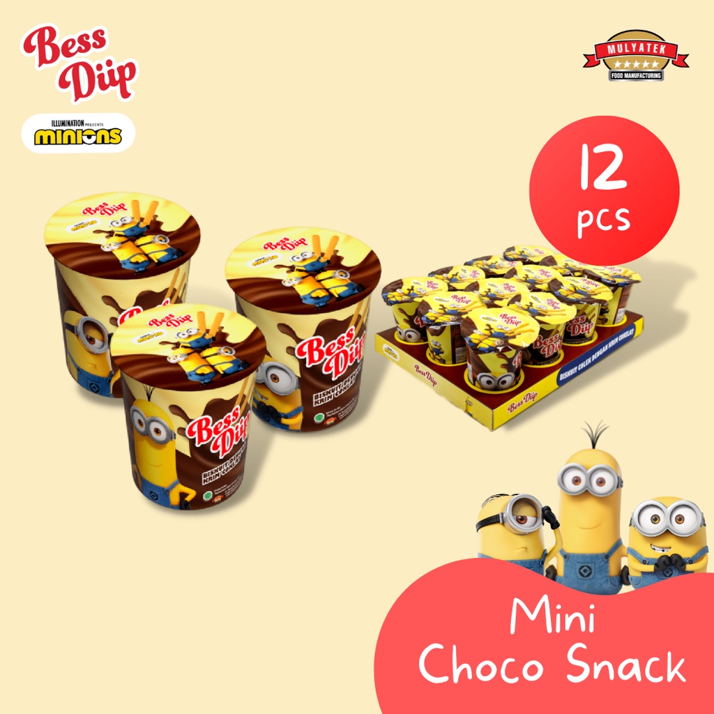 Jual Bess Diip Minions Chocolate Snack Mini Coklat Biskuit Biscuit ...