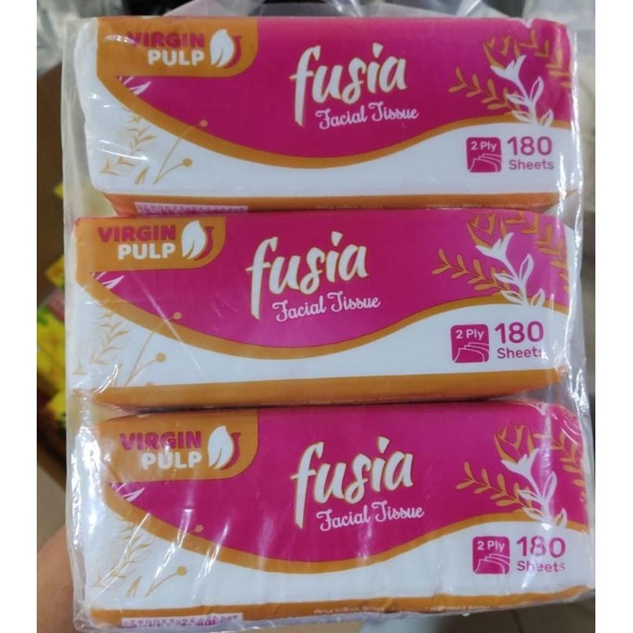 Jual Tissu Tisu Fusia facial tissue 180 sheet 2 ply kemasan ekonomis ...