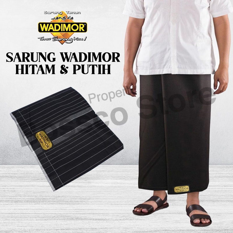 Jual Sarung WADIMOR Hitam Polos Putih Polos & Hitam Tumpal Putih Tumpal ...