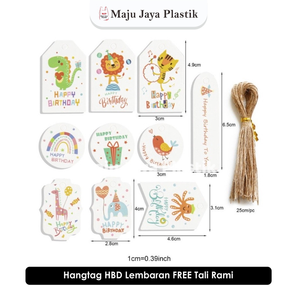 Jual Hang Tag Birthday HBD isi 10pcs / Hangtag Happy Birthday Mini ...