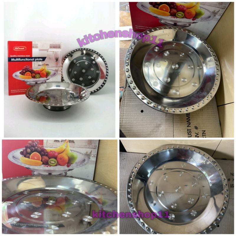 Jual piring buah stainless / fruit dish stainless / nampan buah / wadah ...
