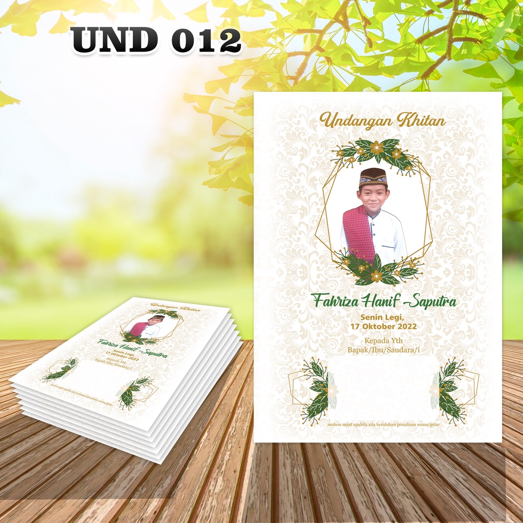 Jual undangan sunat 1 lembar 2 sisi (depan belakang) undangan khitan ...