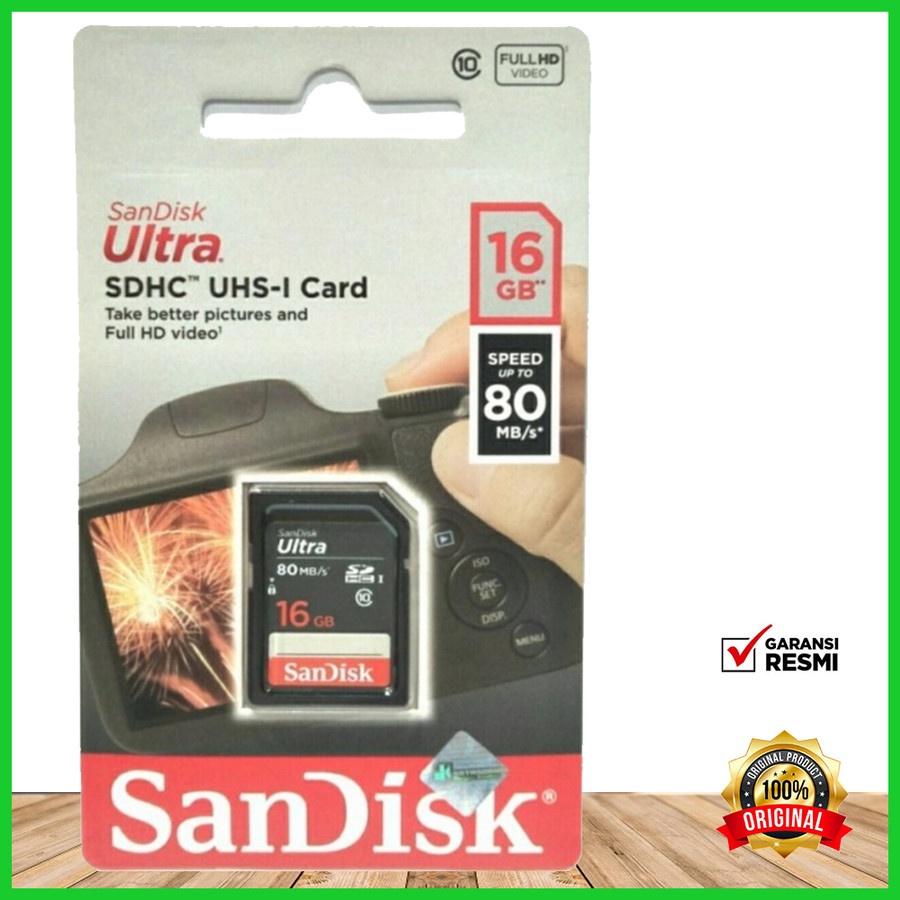 Jual sdcard MEMORY mmc merk SANDISK 16gb class10 dslr camera digital ...