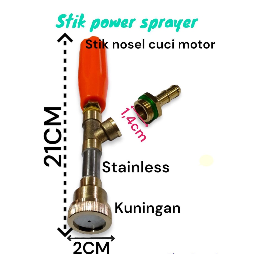 Jual ( Premium ) Stik power sprayer 21 cm stik semprot stik alat cuci ...