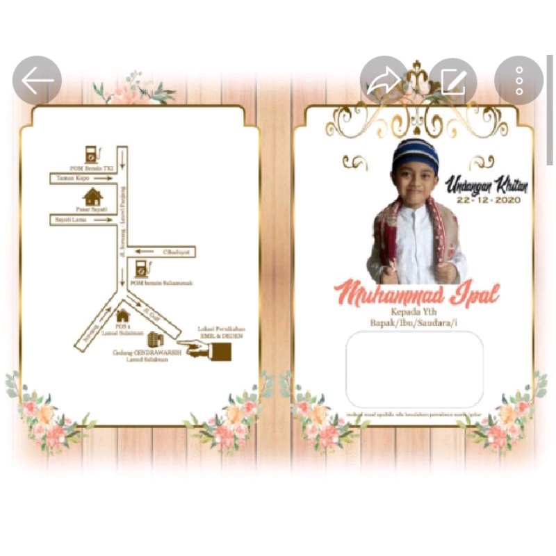 Jual undangan sunat OK-04 sunatan khitanan bagus simple unik elegant ...