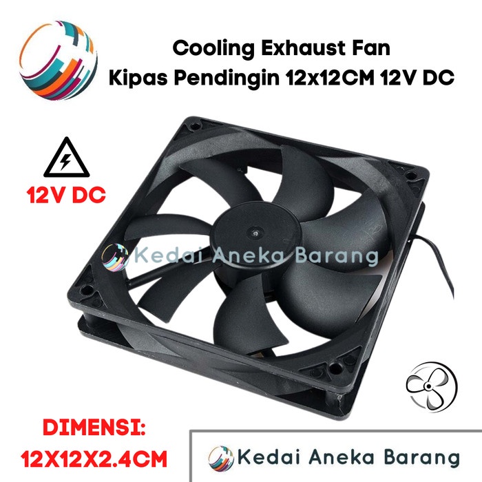 Jual Infan Cooling Exhaust Fan Kipas Angin Pendingin 12V Dc 12X12 12Cm ...