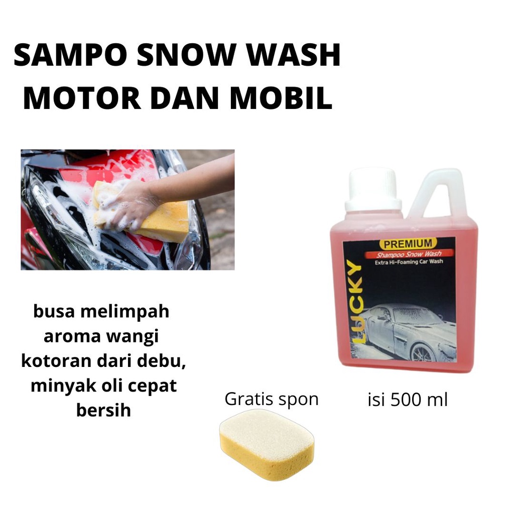 Jual SAMPO SNOW WASH MOTOR DAN MOBIL ISI 500 ML | Shopee Indonesia