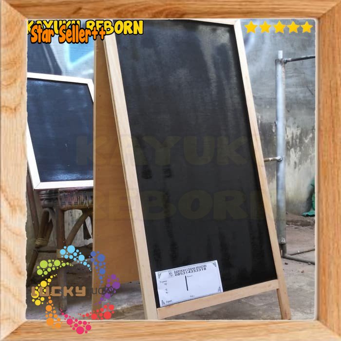 Jual chalkboard Blackboard papan tulis double stand size 80X50cm New ...