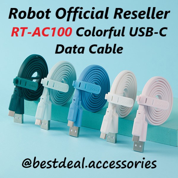Jual Robot RT-AC100 USB-C Type C Kabel Data Cable Colorful (Per Pcs ...