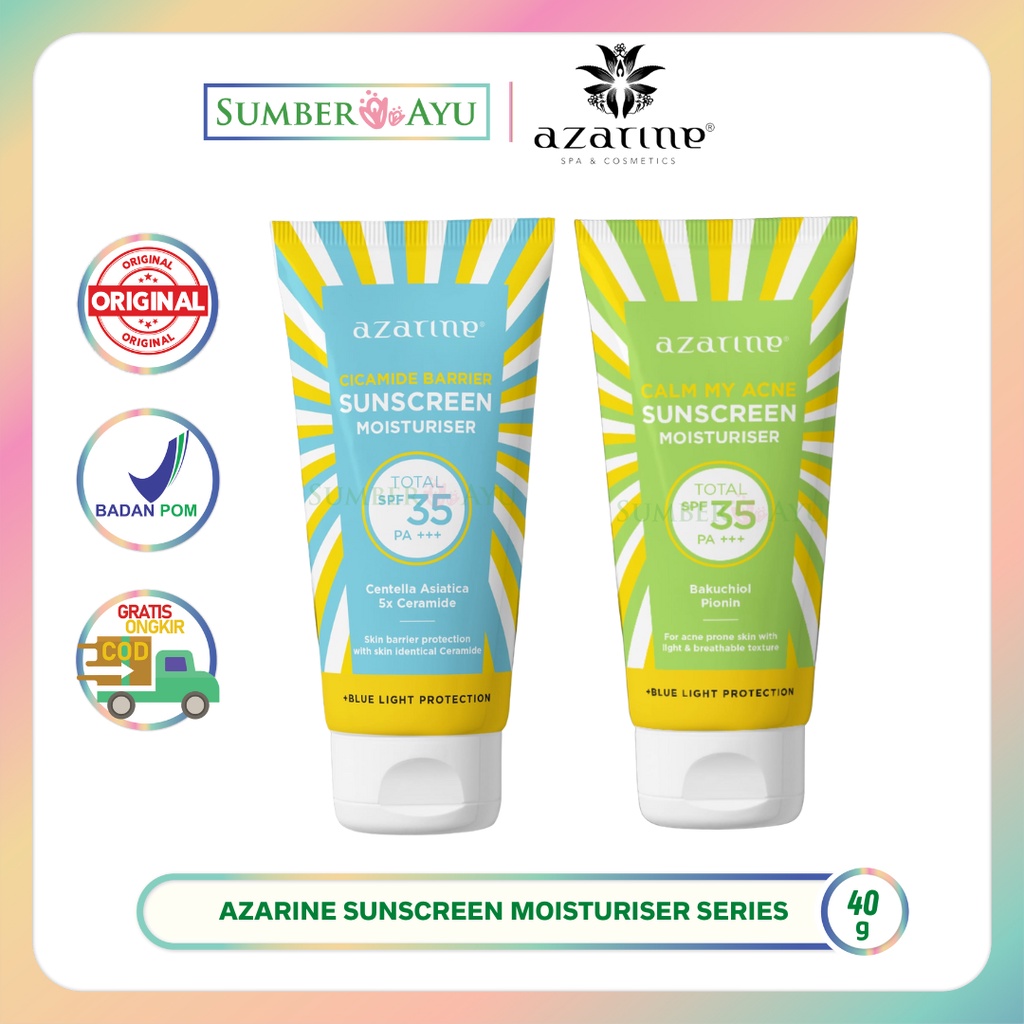 Jual Azarine Sunscreen Moisturiser SPF 35+++ Series | Shopee Indonesia