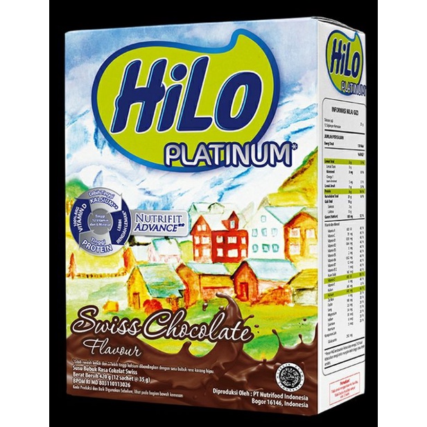 Jual HiLo Platinum Swiss Chocolate 420gr - 12 Sachet @35gr = 420 gr ...