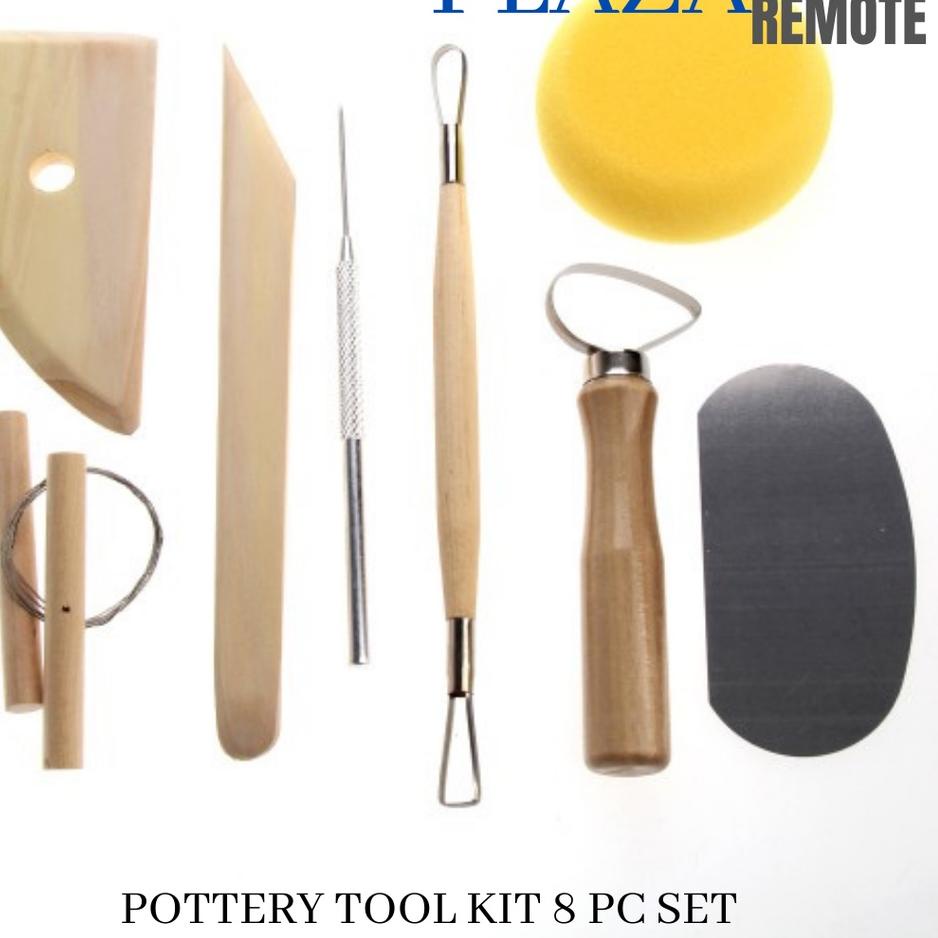 Jual Depan1 8pcs Pottery Clay Tool Set Pottery UKIRAN KAYU TEMBIKAR ...
