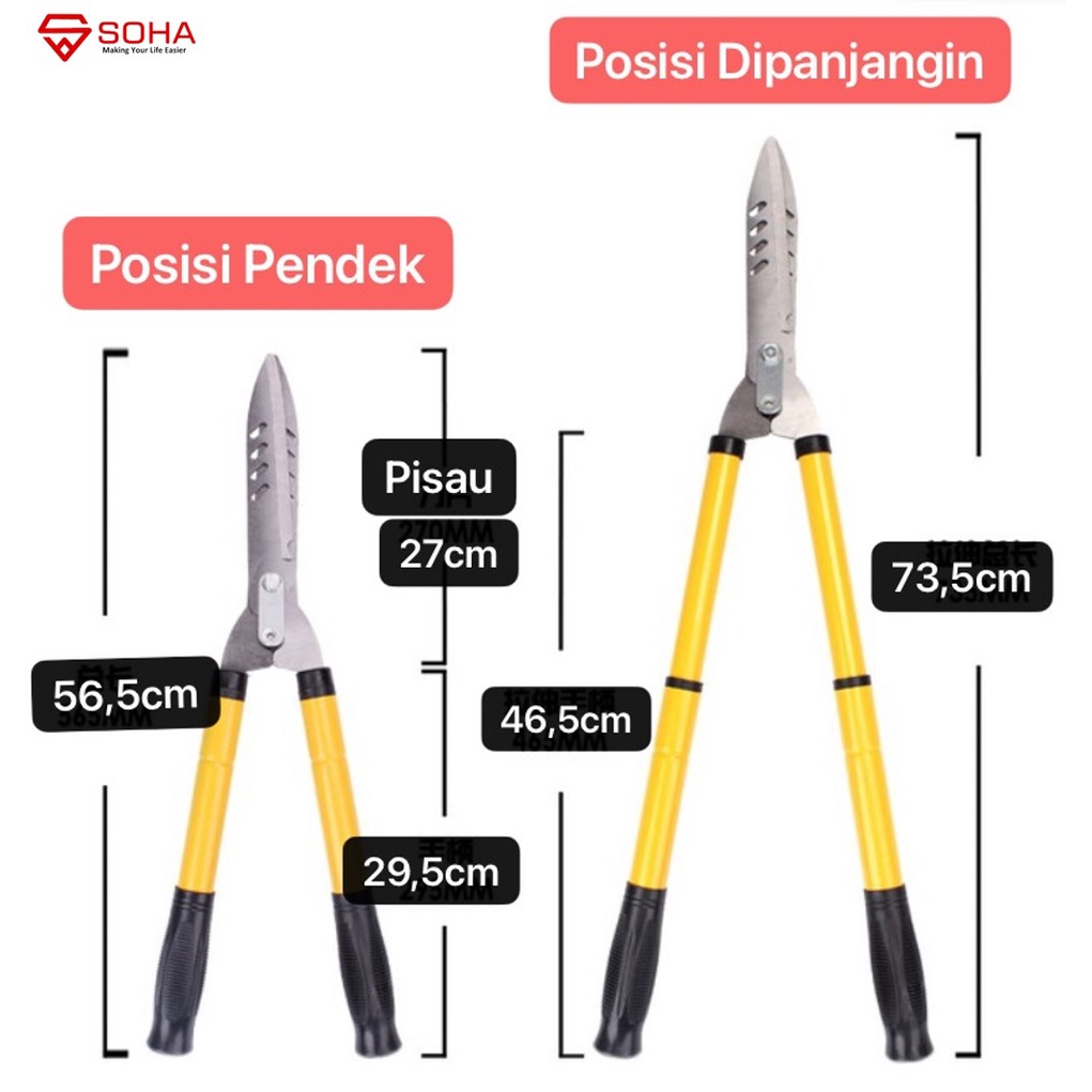 Jual TK-11 Hedge Shears Gunting Rumput Dahan Pohon Gunting Taman Bahan Besi Tajam Alat Berkebun ...