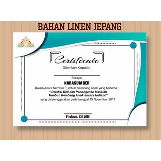 Jual WDPrint Cetak POSTER CERTIFICATE PIAGAM PENGHARGAAN A3+ | LINEN ...