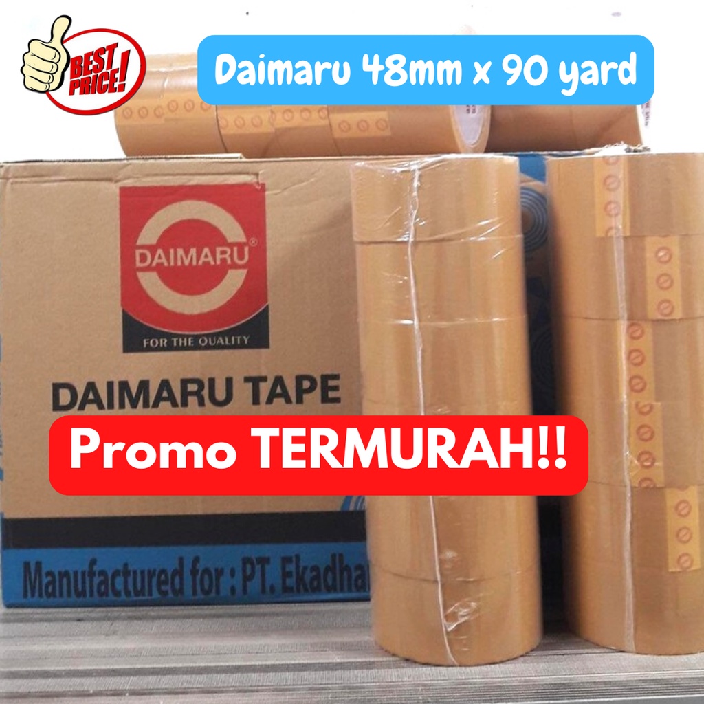 Jual 6 Pcs Lakban Daimaru 2 Inchi 48mm x 90 Yard OPP Tape Coklat Bening | Shopee Indonesia