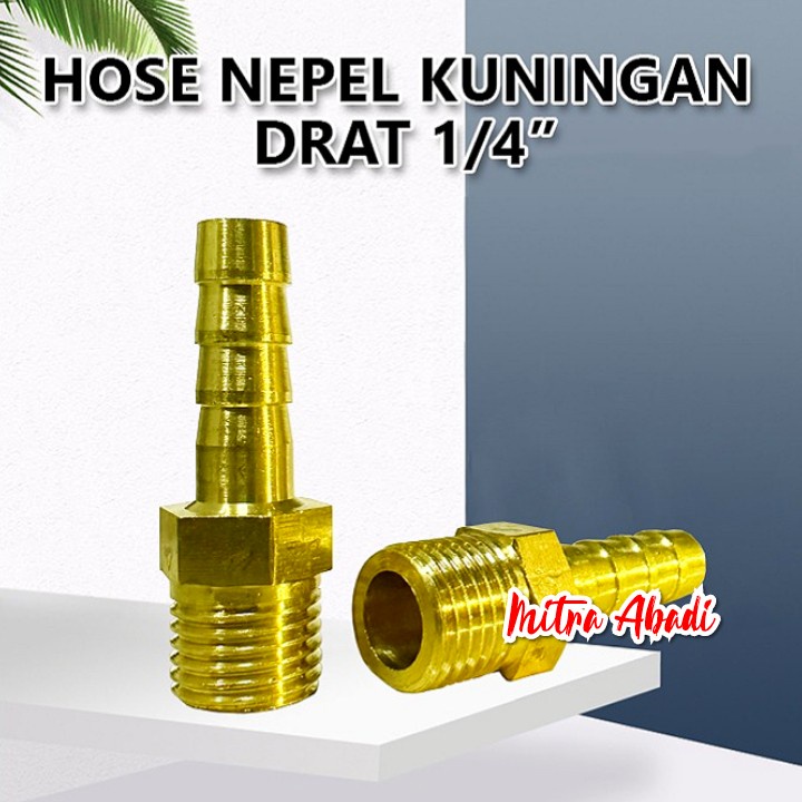 Jual Hose Nepel / Nipple Selang Kuningan Drat Luar ¼ INCH | Shopee ...