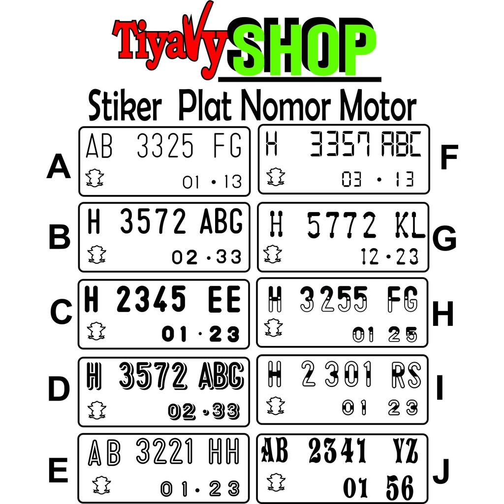 Jual CUTTING STICKER PLAT MOTOR PUTIH / STICKER HITAM | Shopee Indonesia