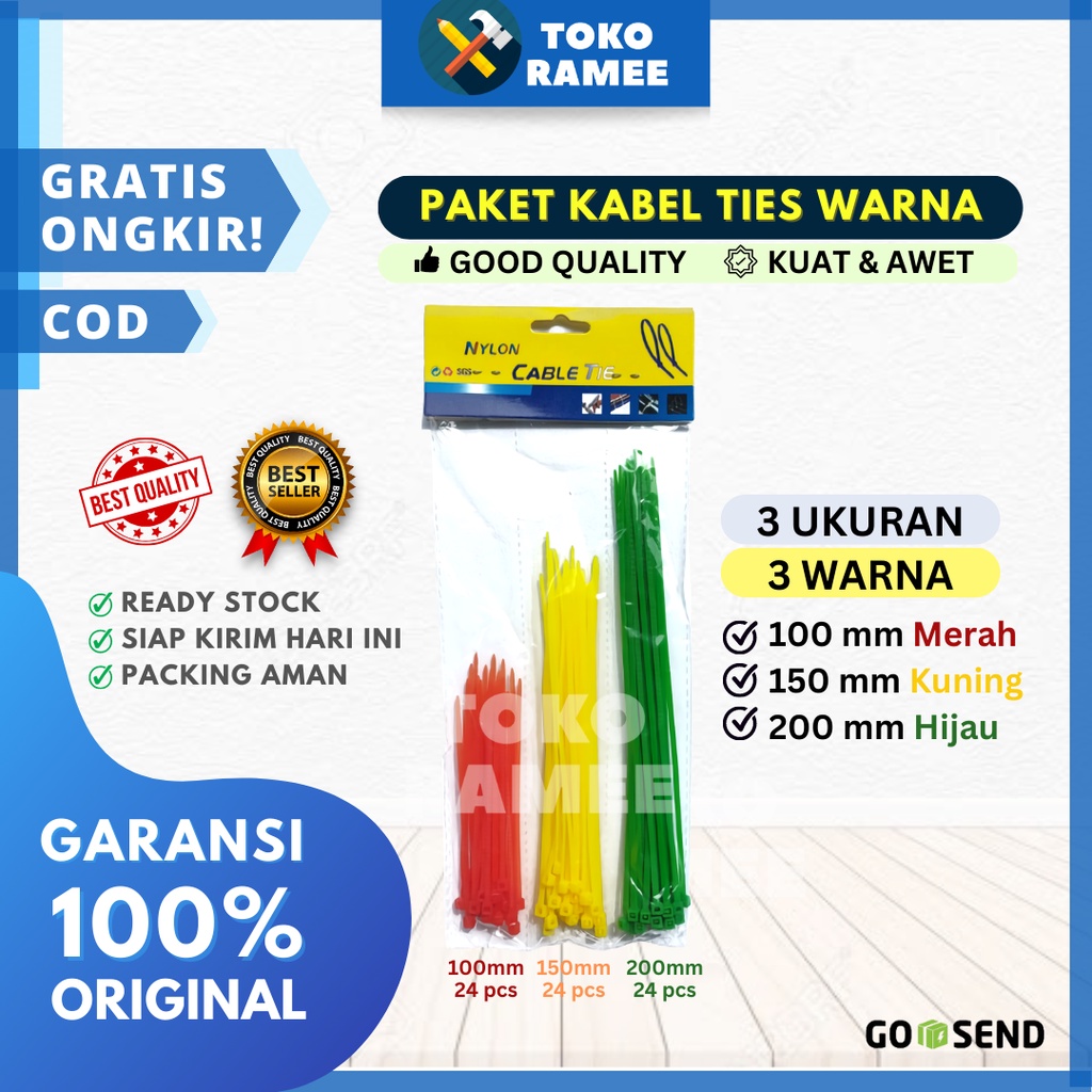 Jual Kabel Ties / Tis / Tie Pengikat | Cable Ties / Tie Set Isi 10Cm ...