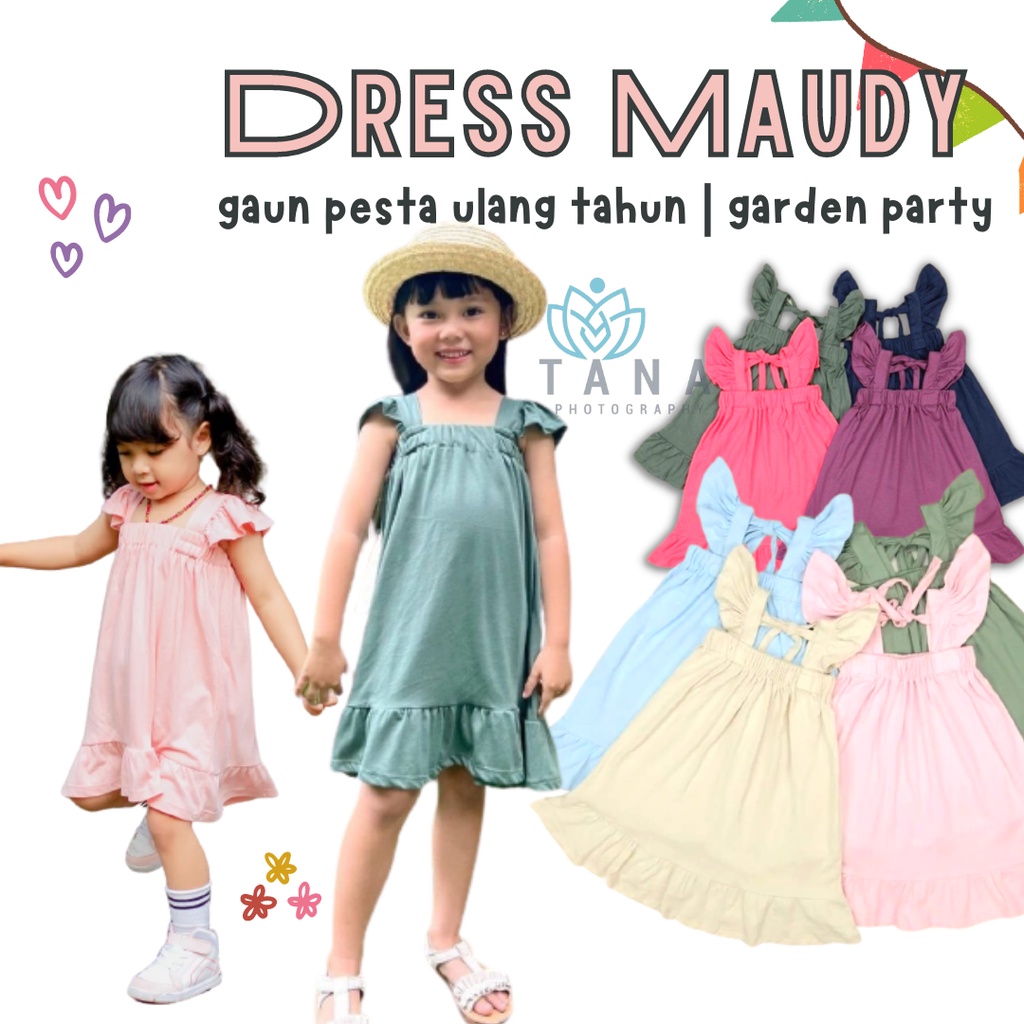 Jual Gaun Anak Cewek Bahan Material Soft Cotton Model Tali Belakang ...