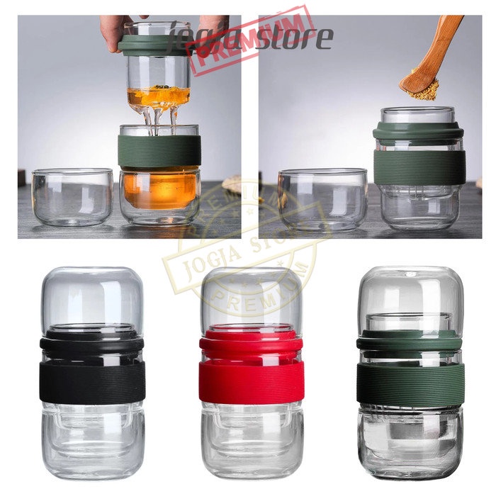 Jual Tea Infuser Glass Teapot /Gelas Kaca Unik with Saringan Teh dan ...