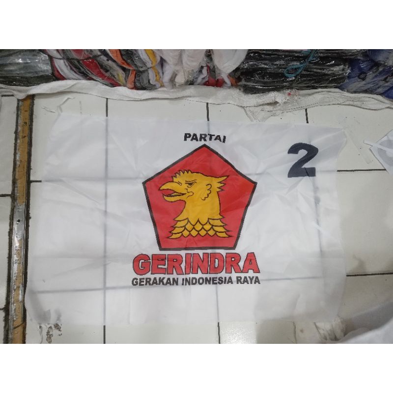 Jual BENDERA PARTAI GERINDRA 80X120 cm isi 50 pcs | Shopee Indonesia