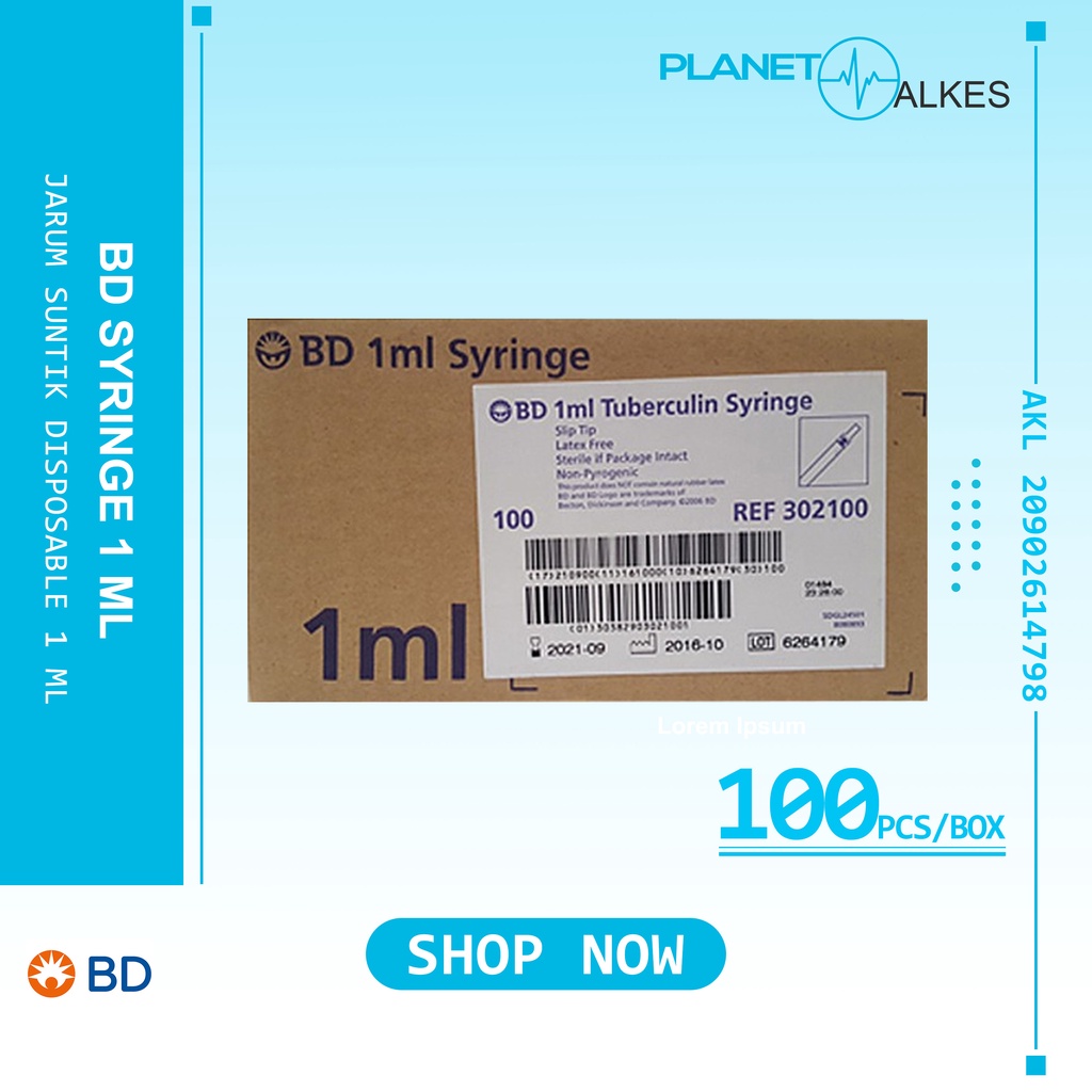 Jual Spuit 3cc BD Syringe Jarum Suntik BD 1ml, 3ml, 5ml, 10ml | Shopee ...
