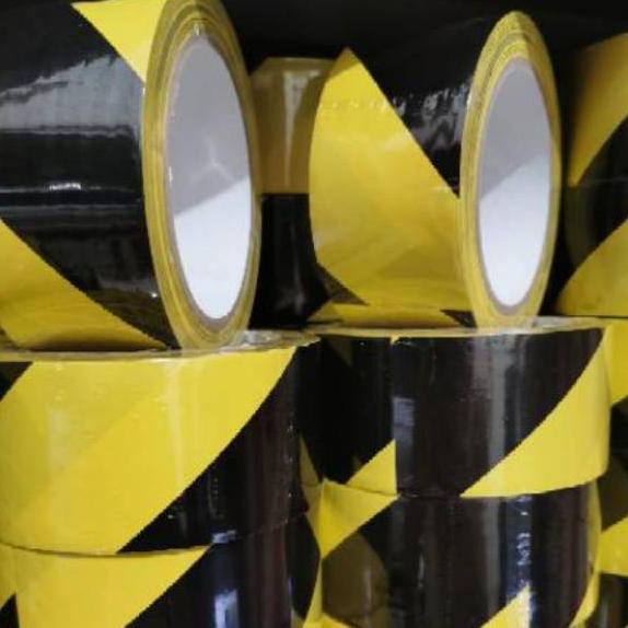 Jual Floor marking tape - Lakban lantai kuning hitam - Floor marking tape - Police line tanda ...